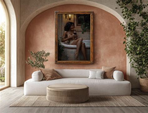 Black Woman Bubble Bath Printable Art Bathroom Art Prints Afro