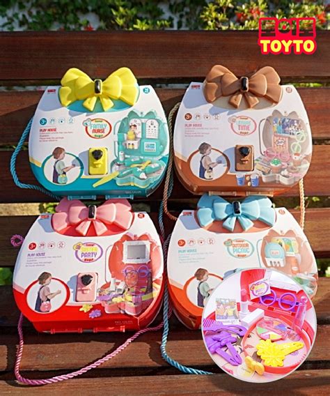 유아 어린이 숄더백 소꿉놀이 세트 여아 역할놀이 파티 주방 병원 놀이 쿠킹토이 가방 키트 에이블리