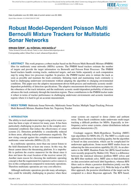 Pdf Robust Model Dependent Poisson Multi Bernoulli Mixture Trackers