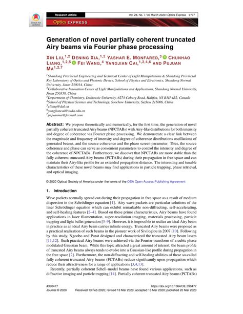 PDF Generation Of Novel Partially Coherent Truncated Airy Beams Via Fourier Phase Processing