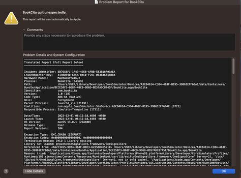 Bug Library Not Loaded Rpath OneSignalCore Framework OneSignalCore