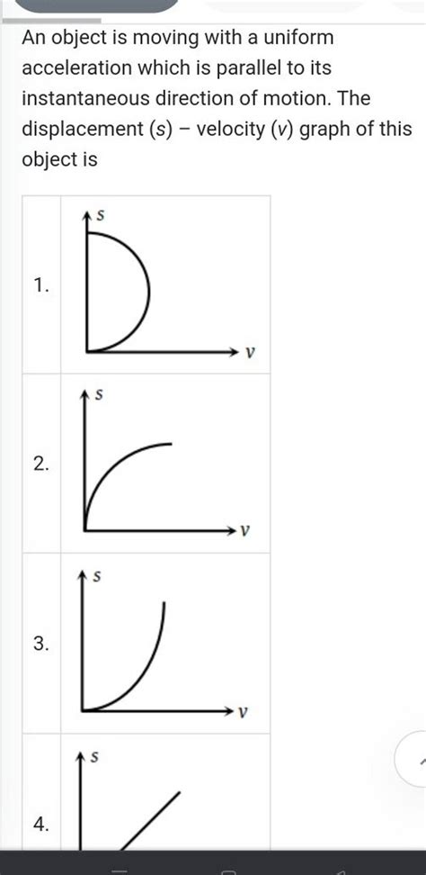 an object is moving with a uniform acceleration which is parallel to its