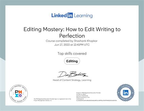 shashank khopkar on linkedin certificate of completion