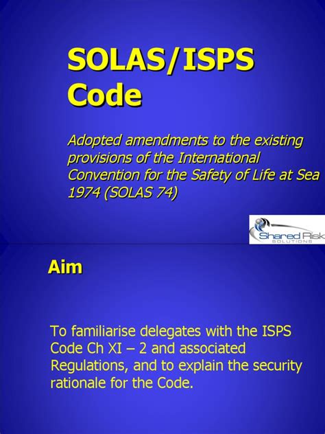 Understanding The International Ship And Port Facility Security Code Understanding The International Ship And Port Facility Security Code