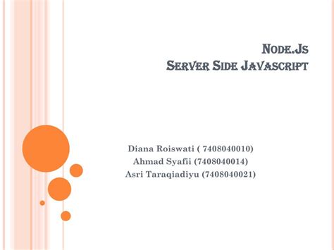 PPT Node Js Server Side Javascript PowerPoint Presentation Free