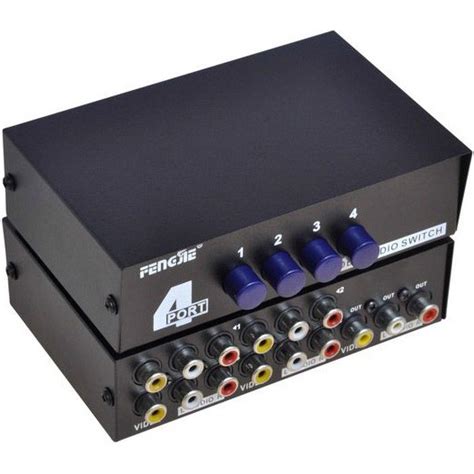 4in1out Manual AV Audio Video RCA Switch Selector Splitter For Projector Monitor Shopee Malaysia