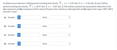 Solved A Collision Occurs Between A Kg Particle Chegg