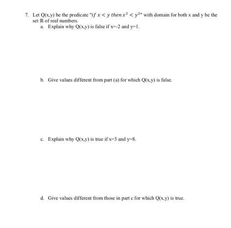 Solved Let Qxy Be The Predicate If X