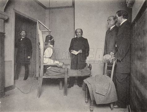 man being executed in an electric chair stock image look and learn