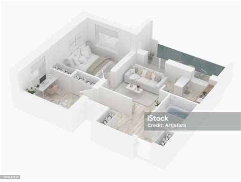 홈 평면도 평면도 흰색 배경에 고립 된 아파트 인테리어입니다 3d 렌더 3차원 형태에 대한 스톡 사진 및 기타 이미지 3차원 형태 가정의 방 등측투영법 Istock