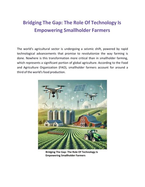 Ppt Bridging The Gap The Role Of Technology Is Empowering Smallholder Farmers Powerpoint