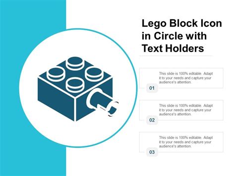 Lego Block Icon In Circle With Text Holders Ppt Powerpoint Presentation Ideas Objects