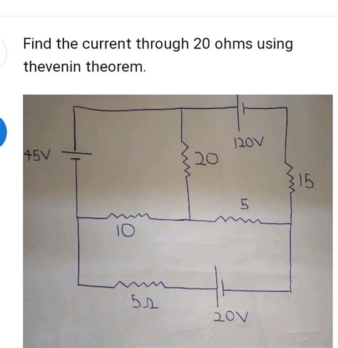 Find The Current Through 20 Ohms Using StudyX