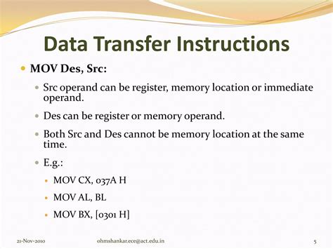 Instruction Set Of 8086 Pptx