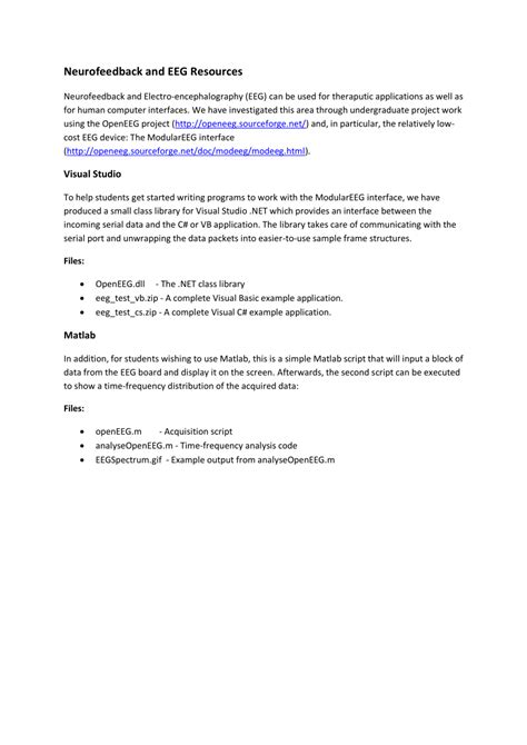 Pdf Openeeg Resources