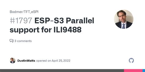 Esp S3 Parallel Support For Ili9488 · Issue 1797 · Bodmertftespi · Github