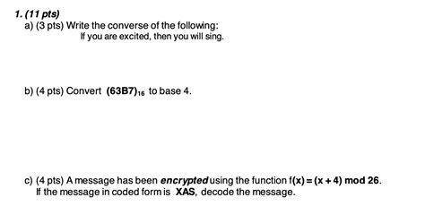 solved 11 ﻿pts a 3 ﻿pts ﻿write the converse of the