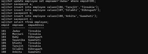 Commit Rollback And Savepoint In Sqltcl Commands Commit Rollback And