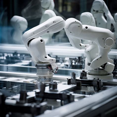 Automated Robotic Arms Assembly Working In Laboratory Generative Ai