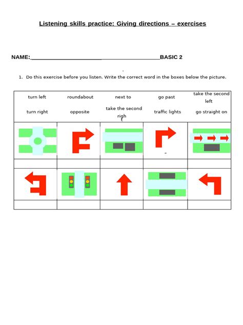 Giving Directions Test Pdf
