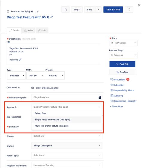 How To Enable Approach Field For Features On Jira Align Jira Align