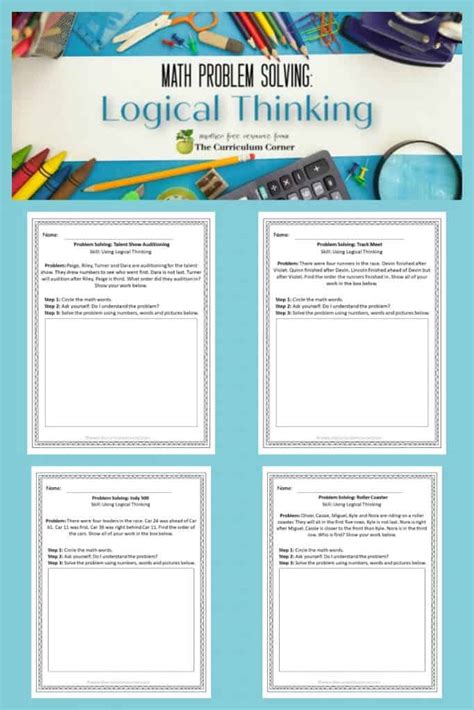 Problem Solving Logical Thinking The Curriculum Corner