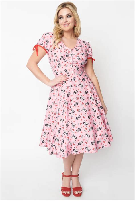 Betty Boop X Unique Vintage Pink Cherry Dress Clearance Only Xsmal