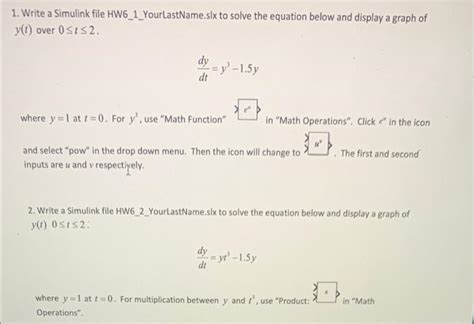 solved 1 write a simulink file hw6 1 yourlastname six to