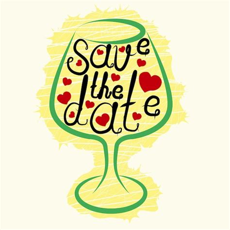 Premium Vector Lettering Save The Date In Glass With Red Hearts Vector