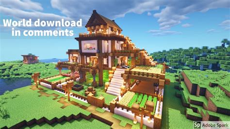 Minecraft How To Build A Large Spruce Mansion Large Survival Base Tutorial Youtube