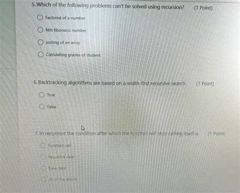 solved 3 recursive algorithm solve the problem 1 point in