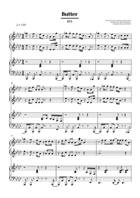 Bts 방탄소년단 Butter 버터 4hands 악보 By Sweetpiano
