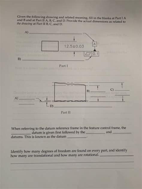 Solved Identify The Datum Feature The Part The Simulated