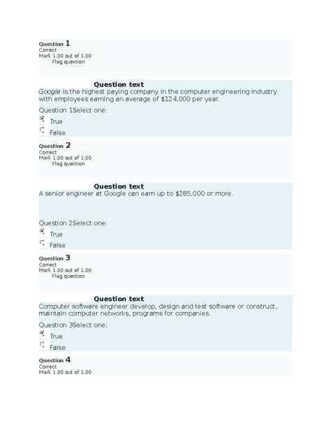 Computer Engineering As A Discipline Final Quiz 1 Question 1 Correct Mark 1 Out Of 1 Flag