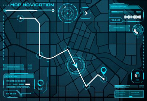 Hud City Map Navigation Interface Screen Route 23400101 Vector Art At Vecteezy