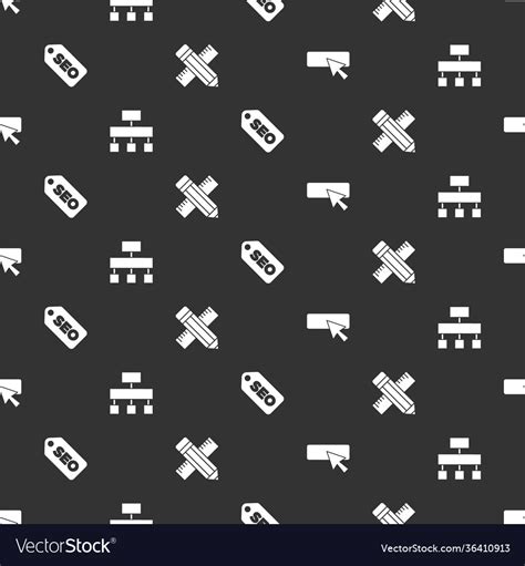 Set Ui Or Ux Design Site Map Seo Optimization Vector Image