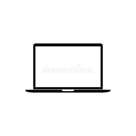 Laptop Computer Icon Vector Illustration Flat Design Stock