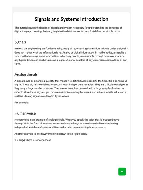 Signals And Systems Introduction Pdf Digital Signal Sampling Signal Processing
