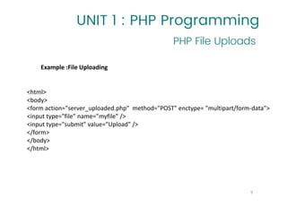 WEB TECHNOLOGIES PHP Programming PPT