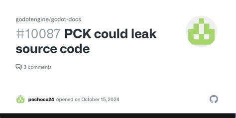 Pck Could Leak Source Code · Issue 10087 · Godotenginegodot Docs · Github