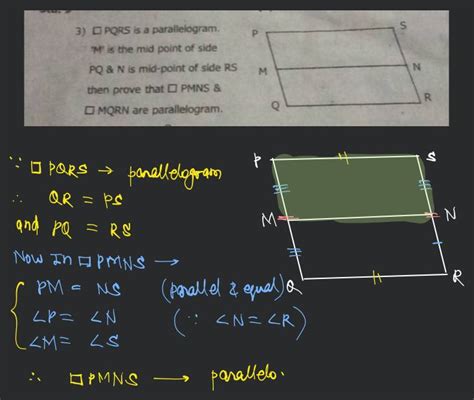 3 Square P Q R S Is A Parallelogram M Is The Mid Point Of Side P Q