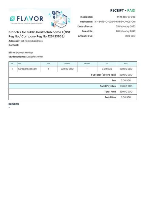 How To Change Invoice And Receipt Template Flavor