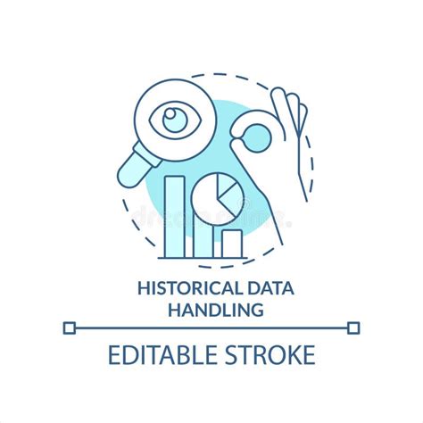 Historical Data Handling Turquoise Concept Icon Stock Vector