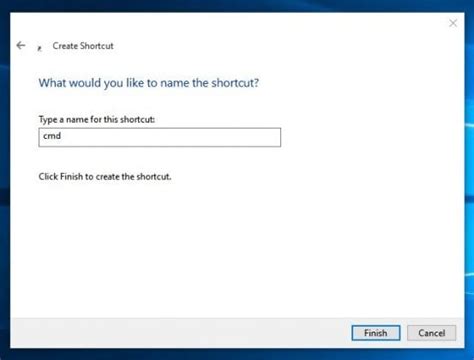 how to run cmd commands with a desktop shortcut on windows 10