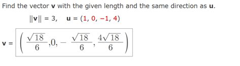 Solved Find The Vector V With The Given Length And The Same Chegg Com