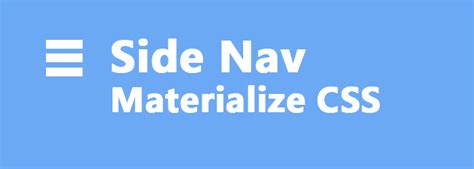 Membuat Side Nav Dengan Materialize Css