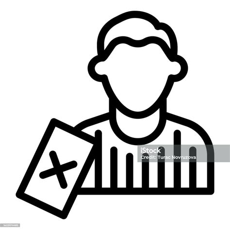판사와 페널티 증거 라인 아이콘입니다 빨간 카드 기호가 있는 축구 또는 축구 심판 흰색 배경에 윤곽선 스타일 픽토그램 스포츠
