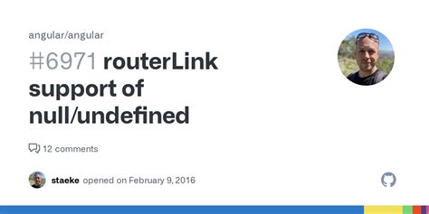 Routerlink Support Of Nullundefined · Issue 6971 · Angularangular