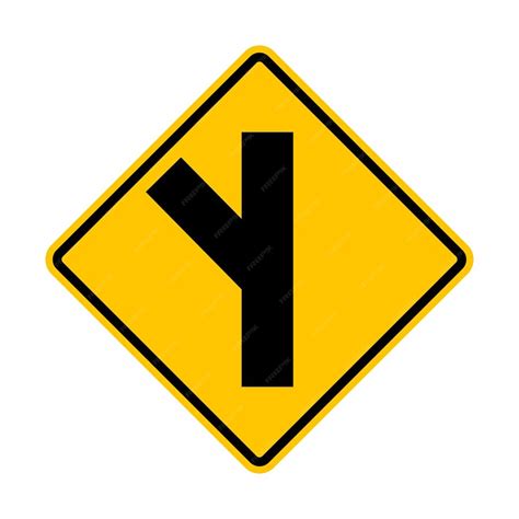 Premium Vector Unregulated Intersection With An Adjacent Road From Left Side Road Junction