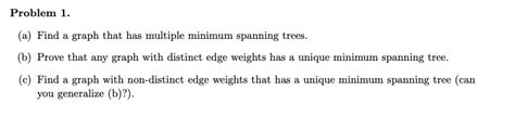 problem 1 a find a graph that has multiple minimum
